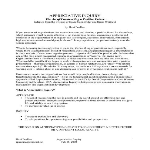 Appreciative enquiry | PDF