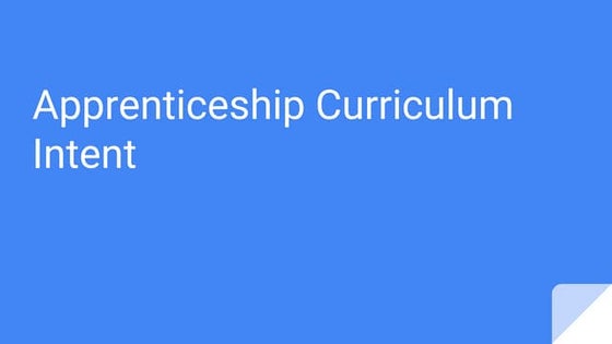 Creating an apprenticeship curriculum plan in 10 steps | PPT