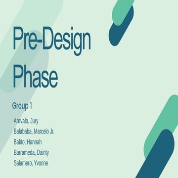 pre-design phase | PPTX