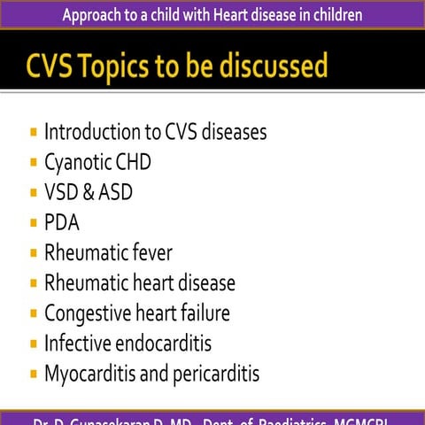 Approach to cvs disease - Dr. Gunasekaran | PPTX