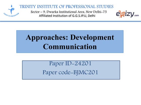 E governance and its role in Development Communication | PPTX