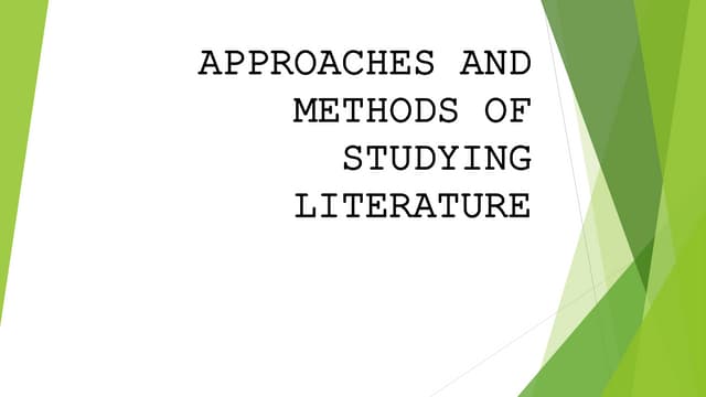 Literary approaches | PPTX