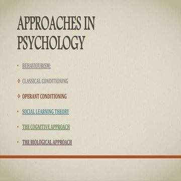 Approaches in psychology AQA AS revision | PPTX