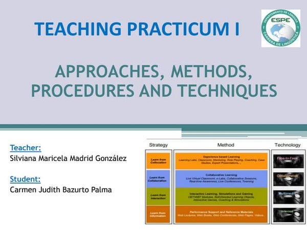 Approach - method - technique & procedure Approach - method - technique & procedure