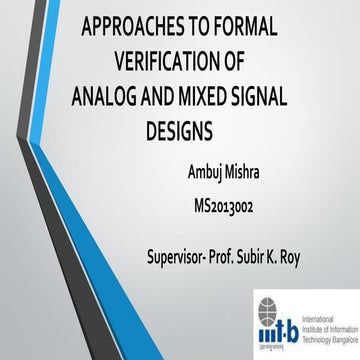 Approaches to formal verification of ams design | PDF