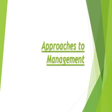 Approaches to management | PPTX