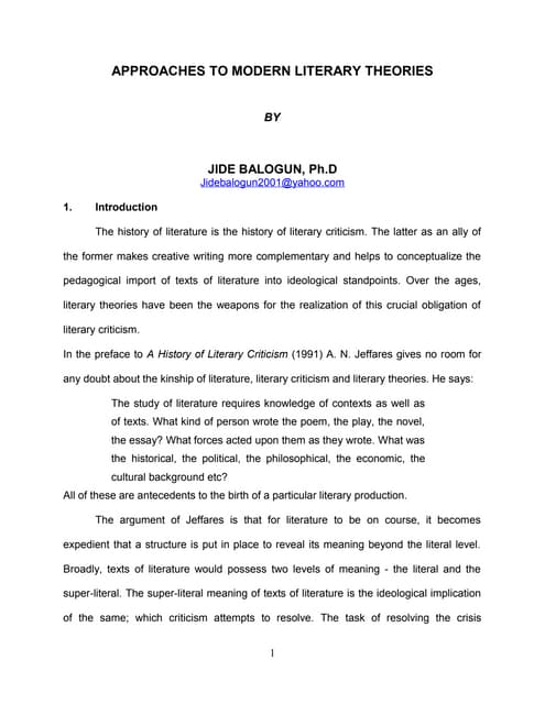 Mythological and archetypal criticism | PPTX