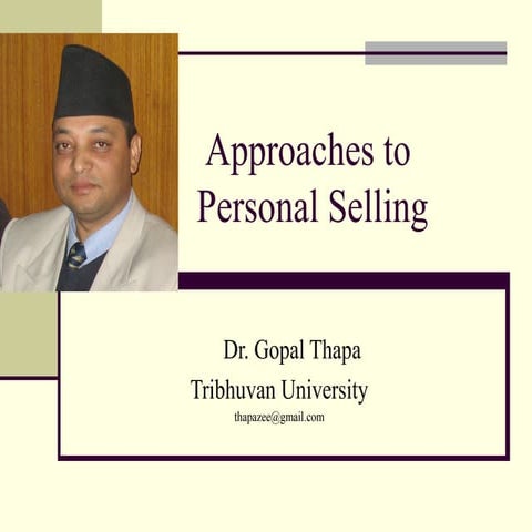 Approaches to personal selling | PPT