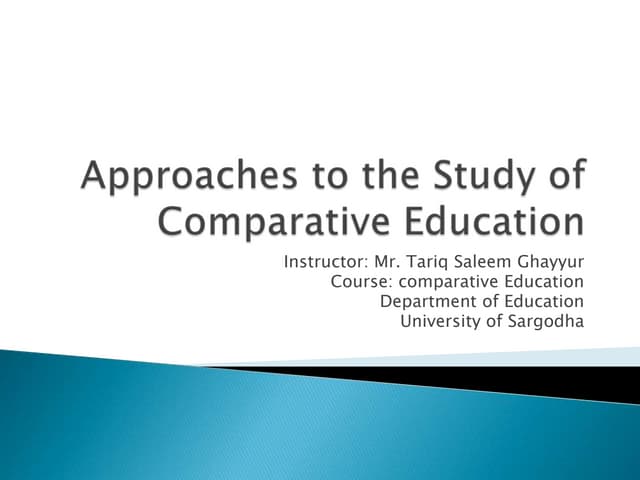 Definition and purpose of comparative education. | PDF