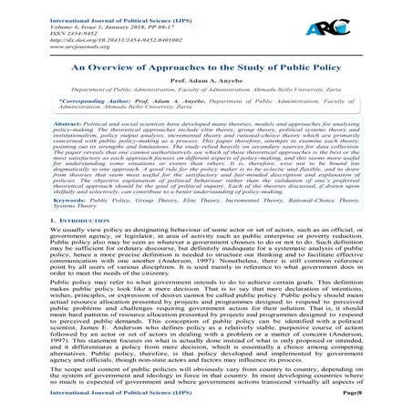 Approaches to the study of Public Policy.pdf
