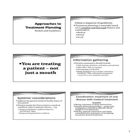 Approaches to treatment planning | PDF