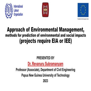 Approach of Environmental Management (Projects require EIA or IEE) | PPT