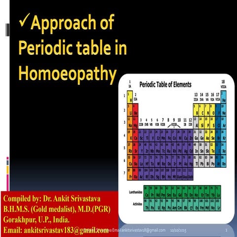 Approach of periodic table in Homoeopathy Medical Science | PDF