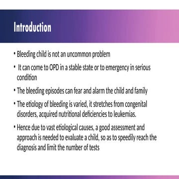 APPROACH TO A BLEEDING CHILD.pptx Dr.venugopal | PPTX