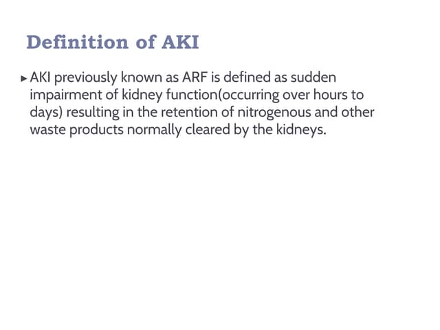 ACUTE KIDNEY INJURY AND MANAGEMENT | PPTX