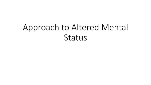 Altered Mental Status | PPT
