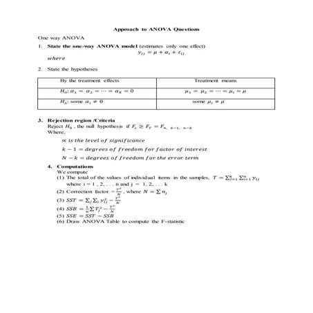 Approach to anova questions | DOCX