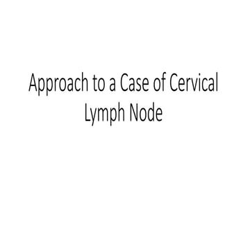 Approach to Cervical lymphadenopathy .pptx