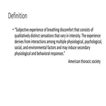 approach to dyspnoea / shortness of breath | PPTX