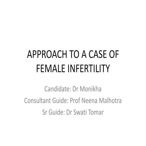 Approach to a case of female infertility dr monikha | PPT
