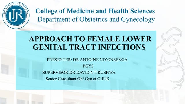 Vaginal Discharge syndrome and general management | PPTX