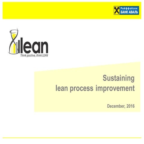 Sustaining lean process improvement | PPT