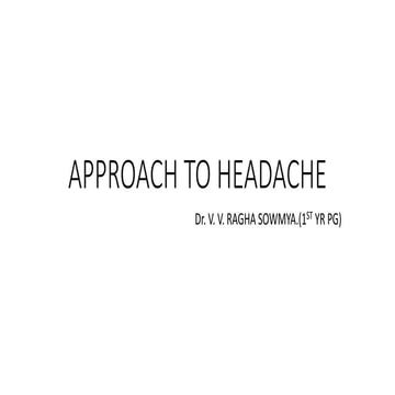 APPROACH TO HEADACHE powerpoint presentation | PPTX