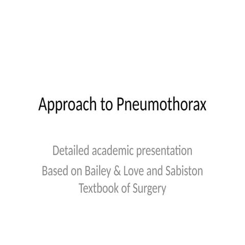 Pneumothorax PPT | PPTX