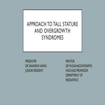 APPROACH TO TALL STATURE. A brief approach | PPTX