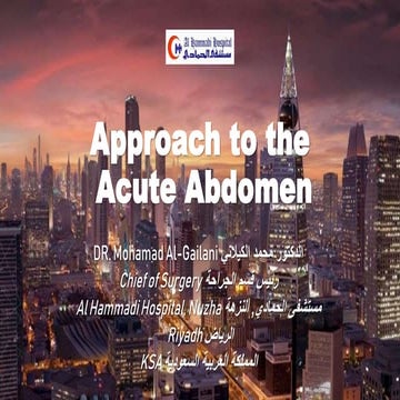 Approach to the Acute Abdomen | PPT
