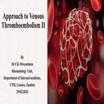 Approach to Thromboembolism II-1.pdf university of Zambia | PDF