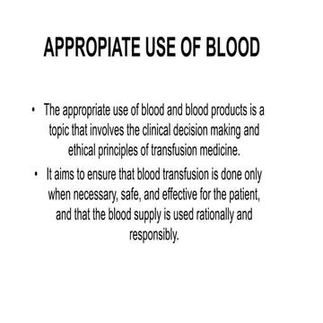 Blood products:Collection, Processing and Storage of whole human blood ...