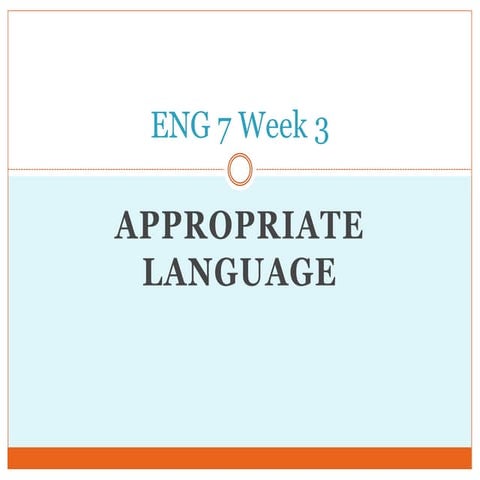 Appropriate language jargon, slang, cliche | PPTX