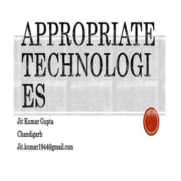 Appropriate technologies | PPTX
