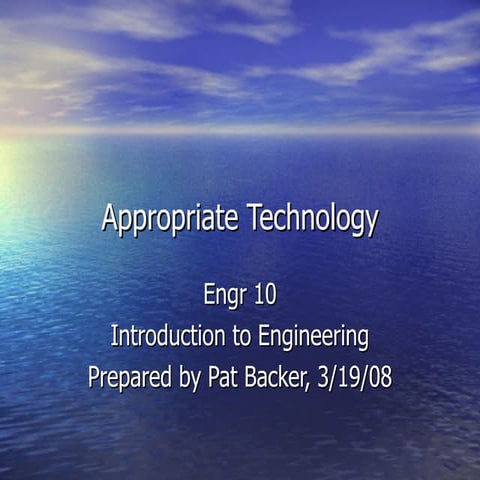 Appropriate technology | PPT
