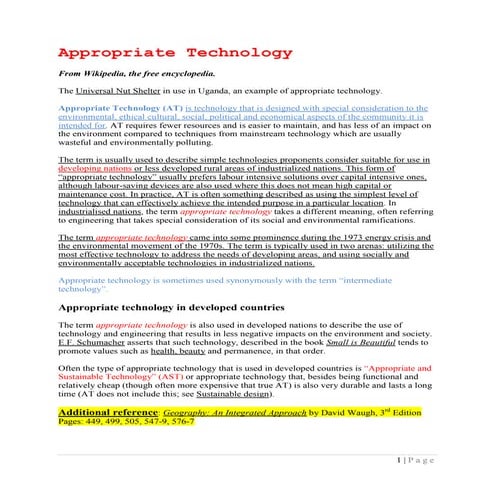 Appropriate technology | PDF