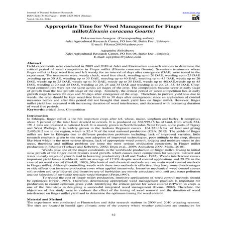 Appropriate time for weed management for finger | PDF