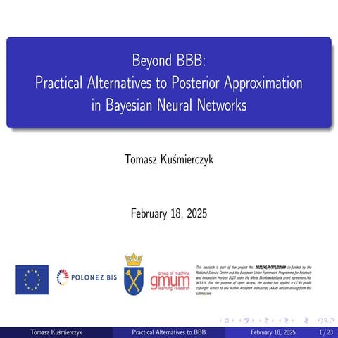Beyond BBB: Practical Alternatives to Posterior Approximation in ...