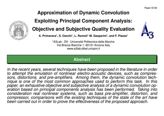 Approximation Of Dynamic Convolution Exploiting Principal Component Analysis Objective And 8436
