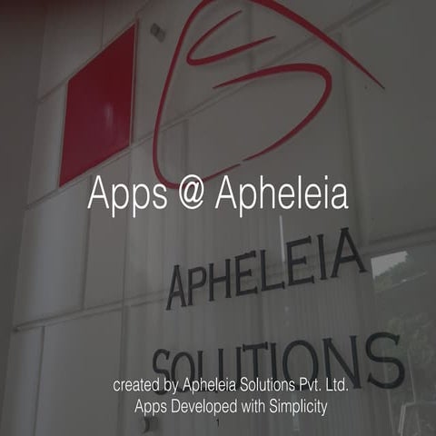 Apps at Apheleia | PPT