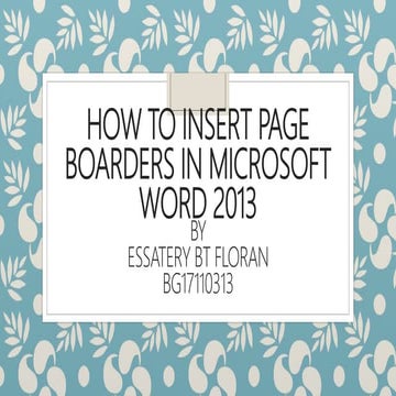 Appscon 3 how to insert page boarders in microsoft word | PPTX