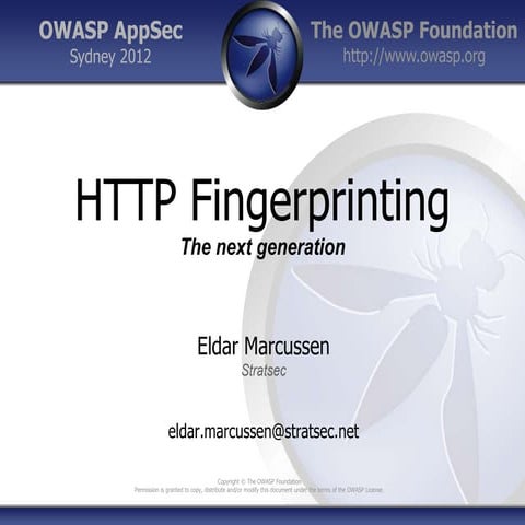 HTTP FIngerprinting - The next generation (OWASP AppSec APAC 2012 ...