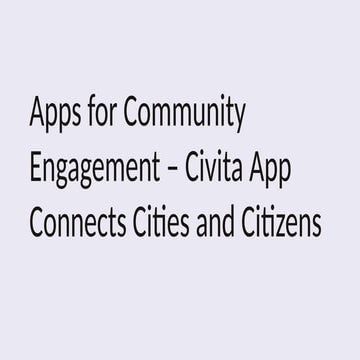 Apps for Community Engagement – Civita App Connects Cities and Citizens ...