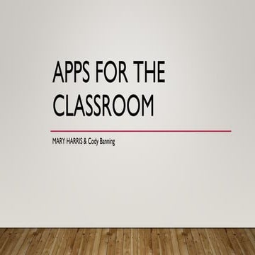 Apps in the classroom | PPTX