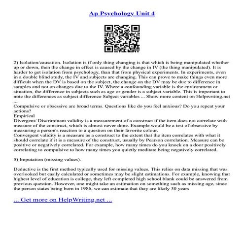 Ap Psychology Unit 4 | PDF
