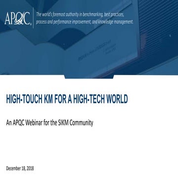 High-Touch KM for a High-Tech World | PPTX