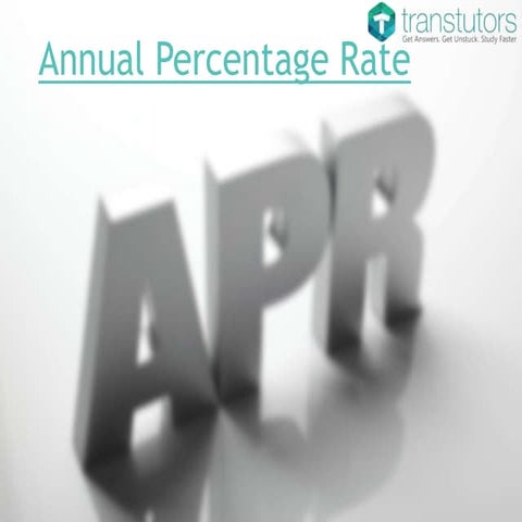 Annual Percentage Rate (APR) | Accounting | PPTX