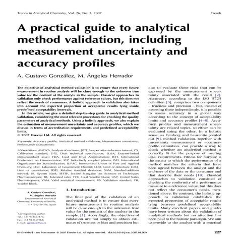 A practical guide to analytical method validation, including ...