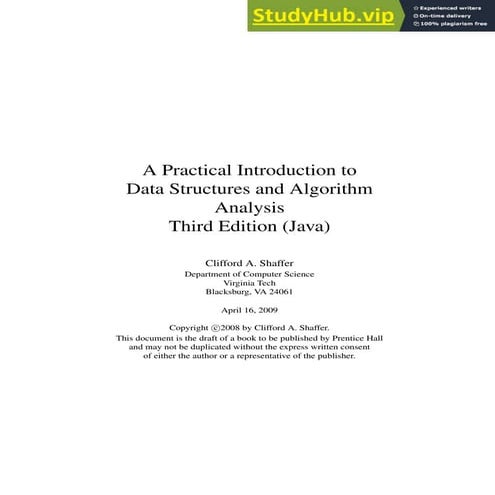 A Practical Introduction To Data Structures And Algorithms Analysis