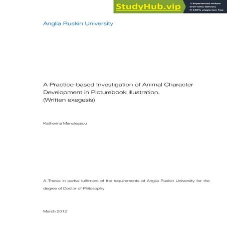 A Practice-Based Investigation Of Animal Character Development In ...